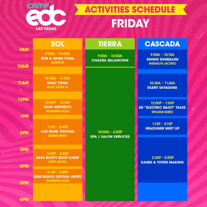 Camp EDC 2019 party and activity schedules released – Electronic Vegas