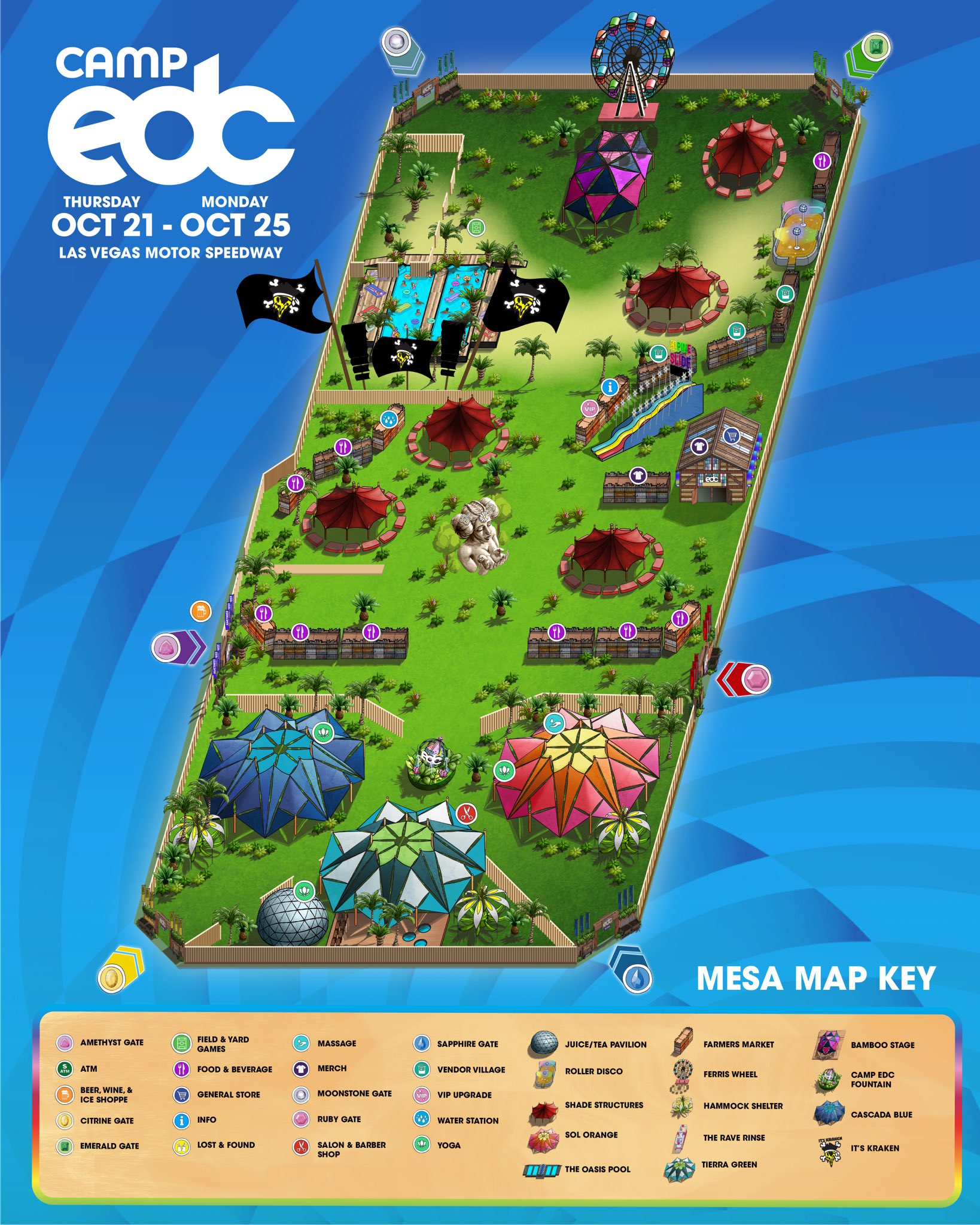 Get familiar with EDC’s layout with 2021 festival and camping maps ...
