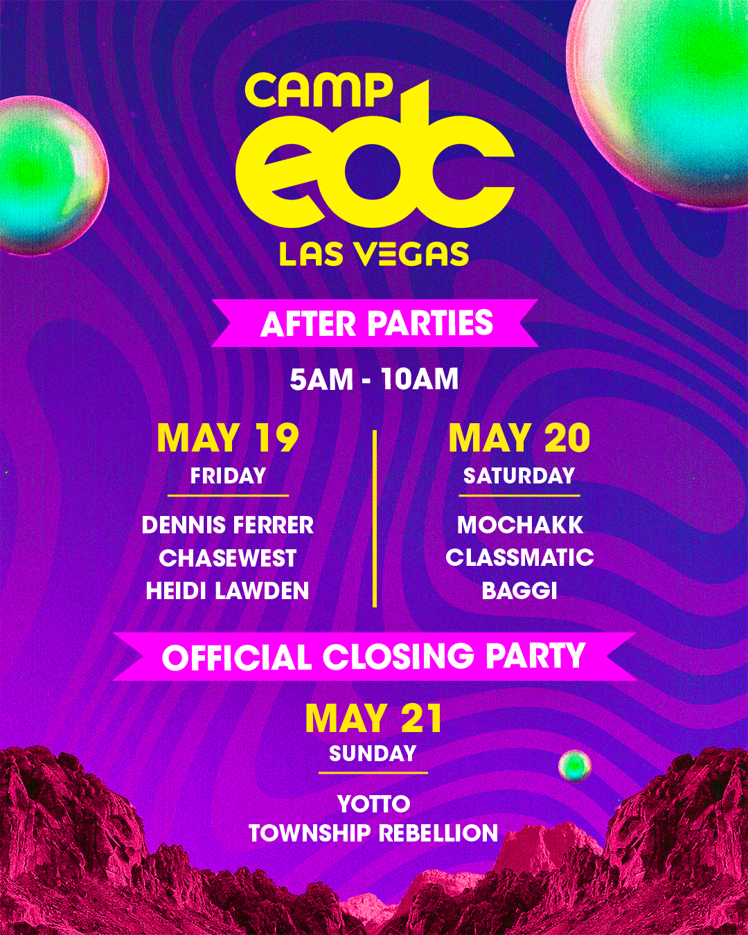 Lineups revealed for 2023 Camp EDC opening party, daily pool parties ...