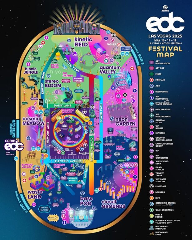 EDC 2025 Essential Info: Set times, maps, food vendors, more ...